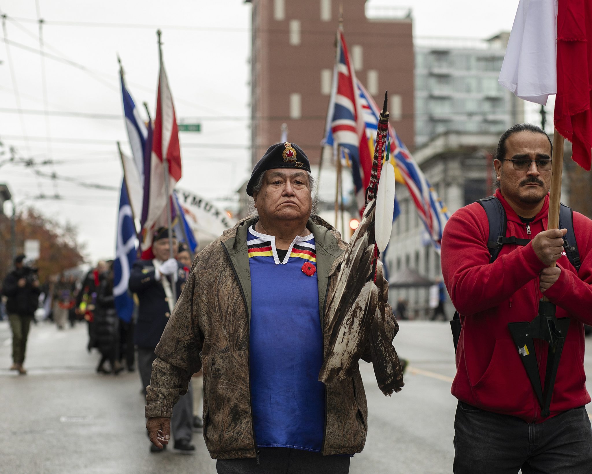 In photos: Indigenous veterans honoured during event in xʷməθkʷəy̓əm ...